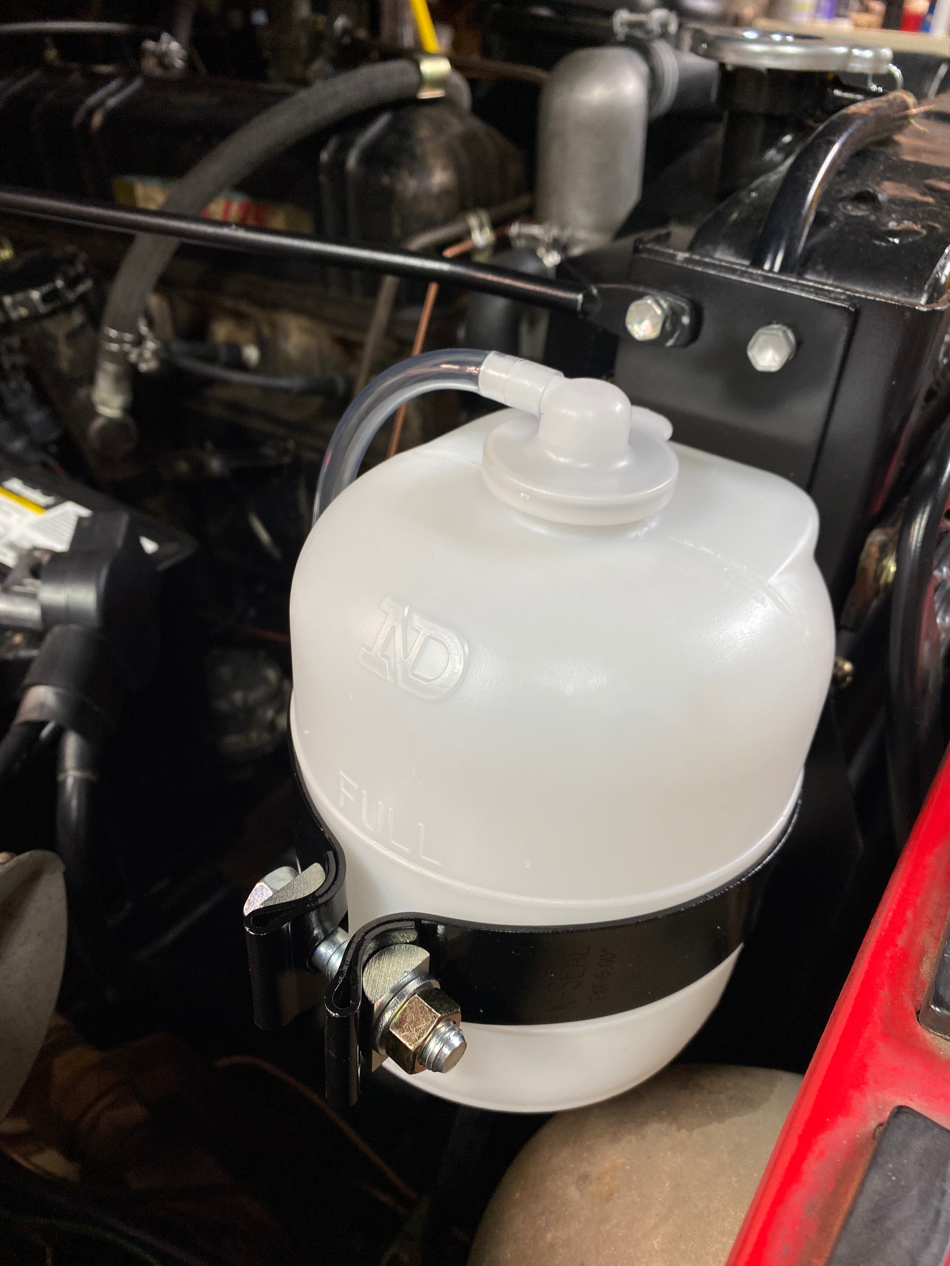 58-72 Land Cruiser stainless coolant bottle bracket kit – Cruiser Cult